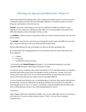 Online Informative Speech Objectives and Instructions Classroom ...