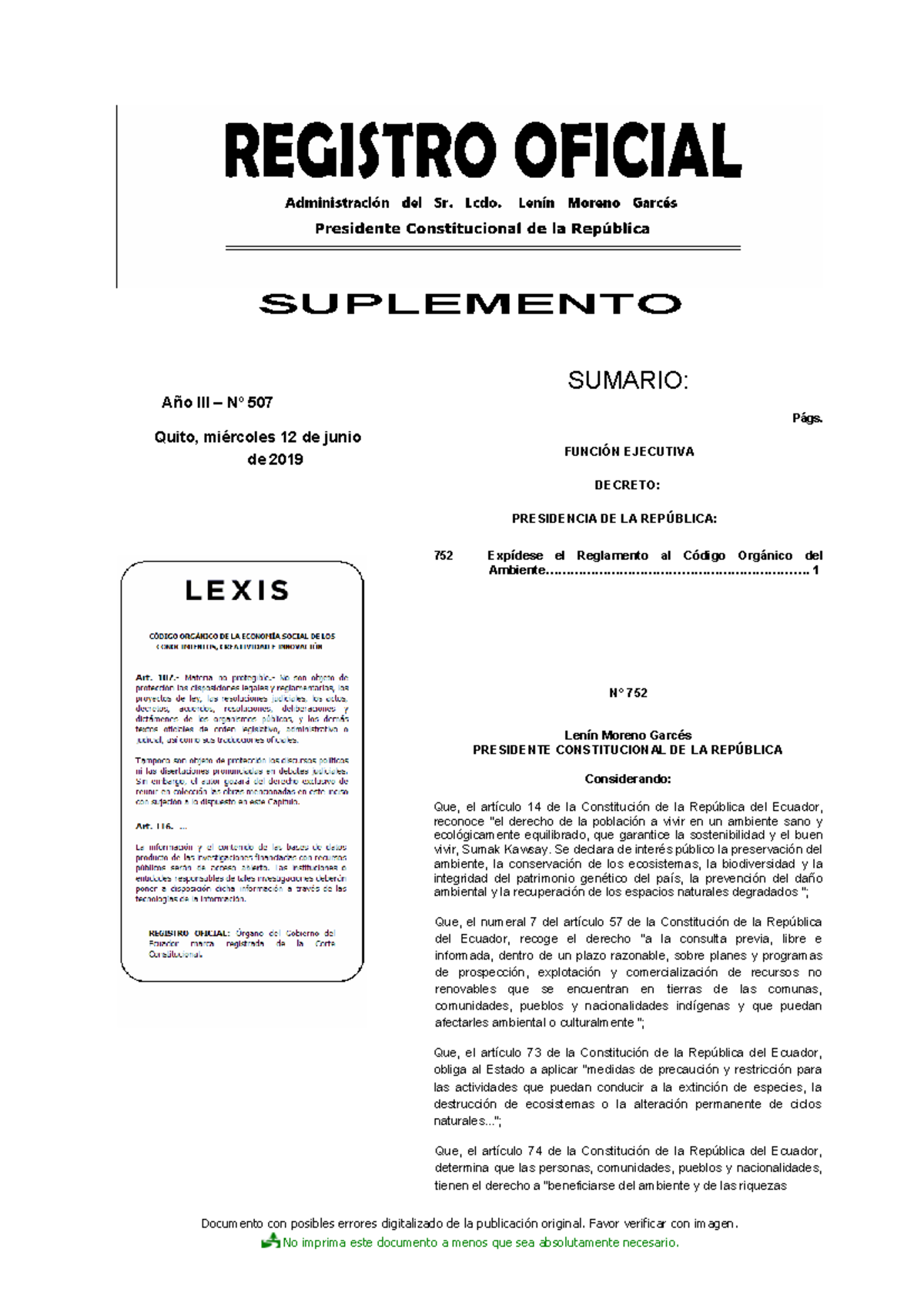 RO Reglamento COA señalado - Documento con posibles errores digitalizado de la publicación ...