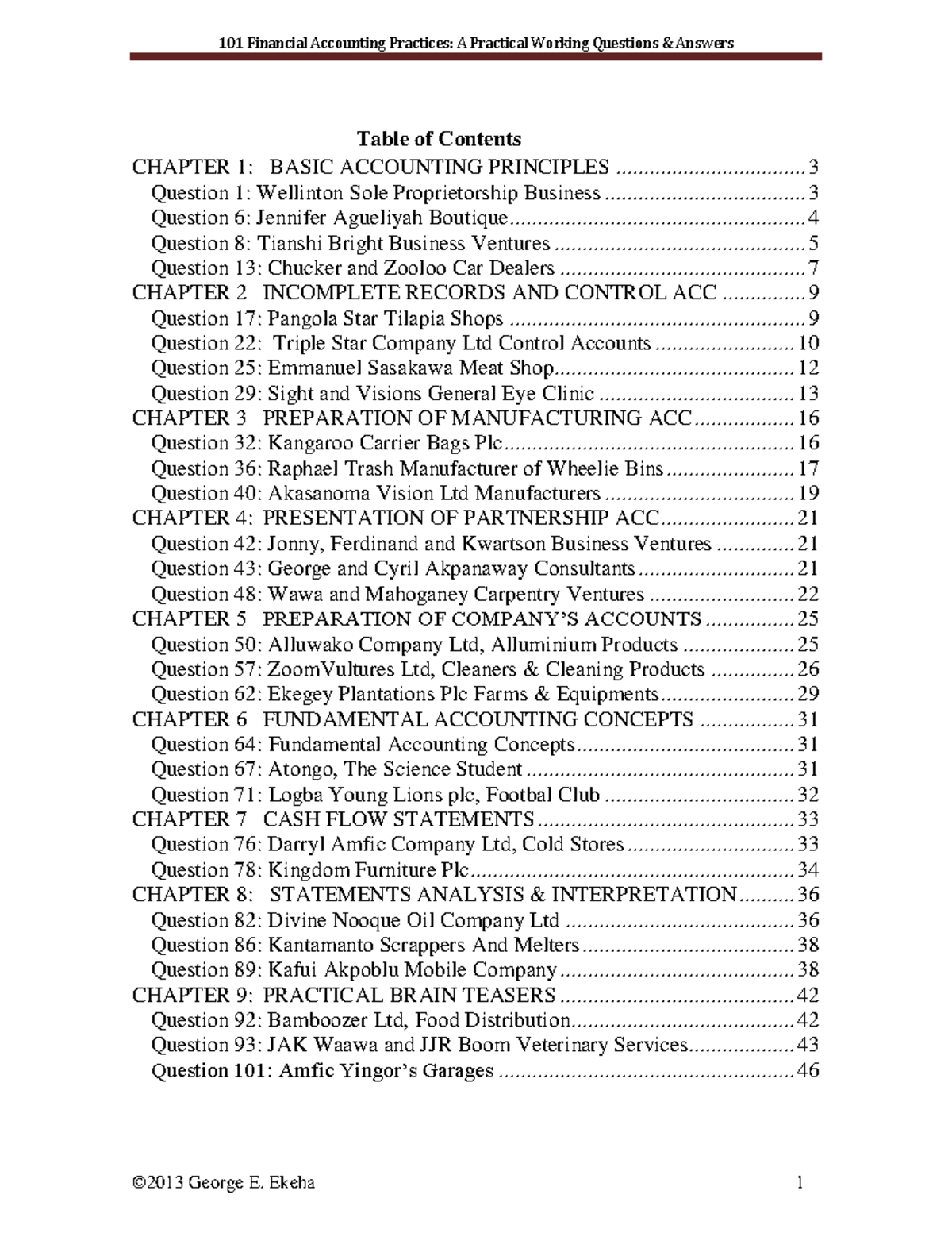 01 Financial Accounting Practices A Prac - Table of Contents CHAPTER 1 ...