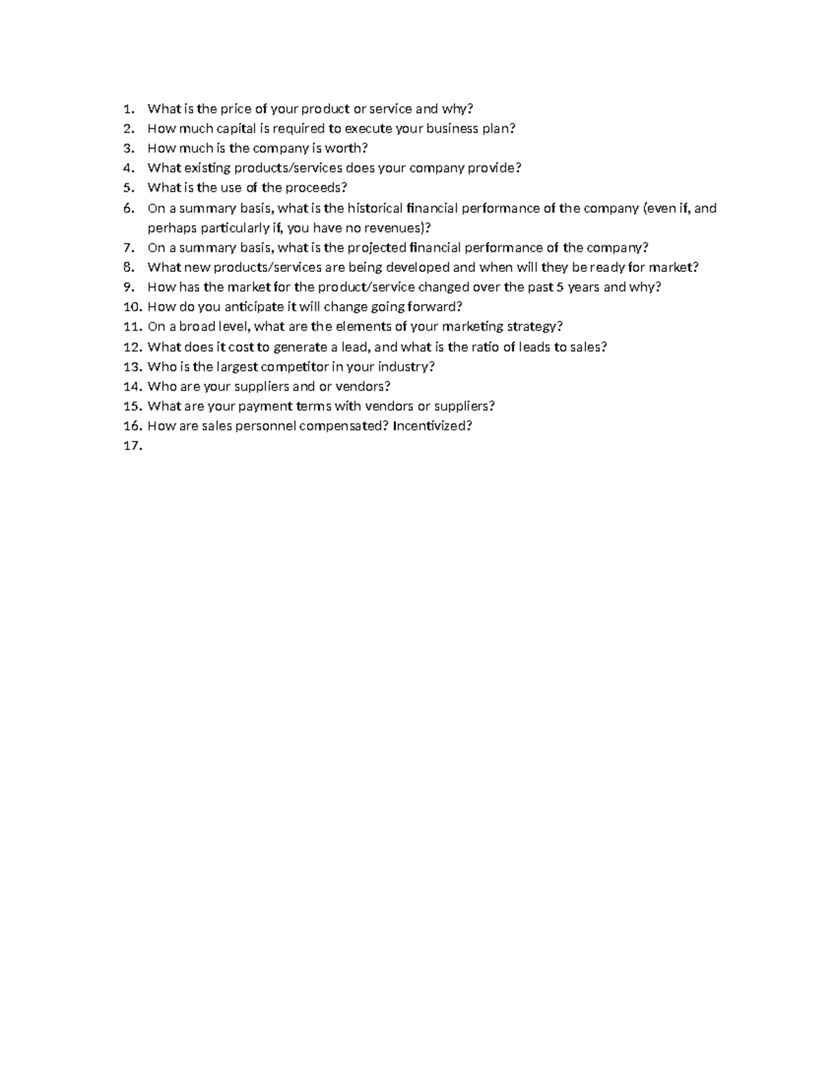 Entrep question - What is the price of your product or service and why ...