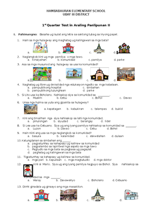 Filipino tos - Table of Specification - DIVISION OF BOHOL HAMBABAURAN ...