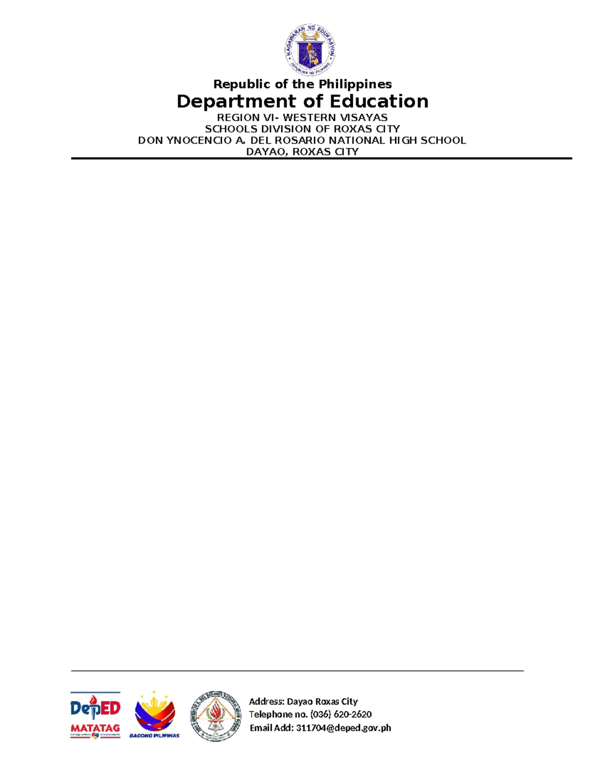 Official header AND footer - BSED English - Republic of the Philippines ...