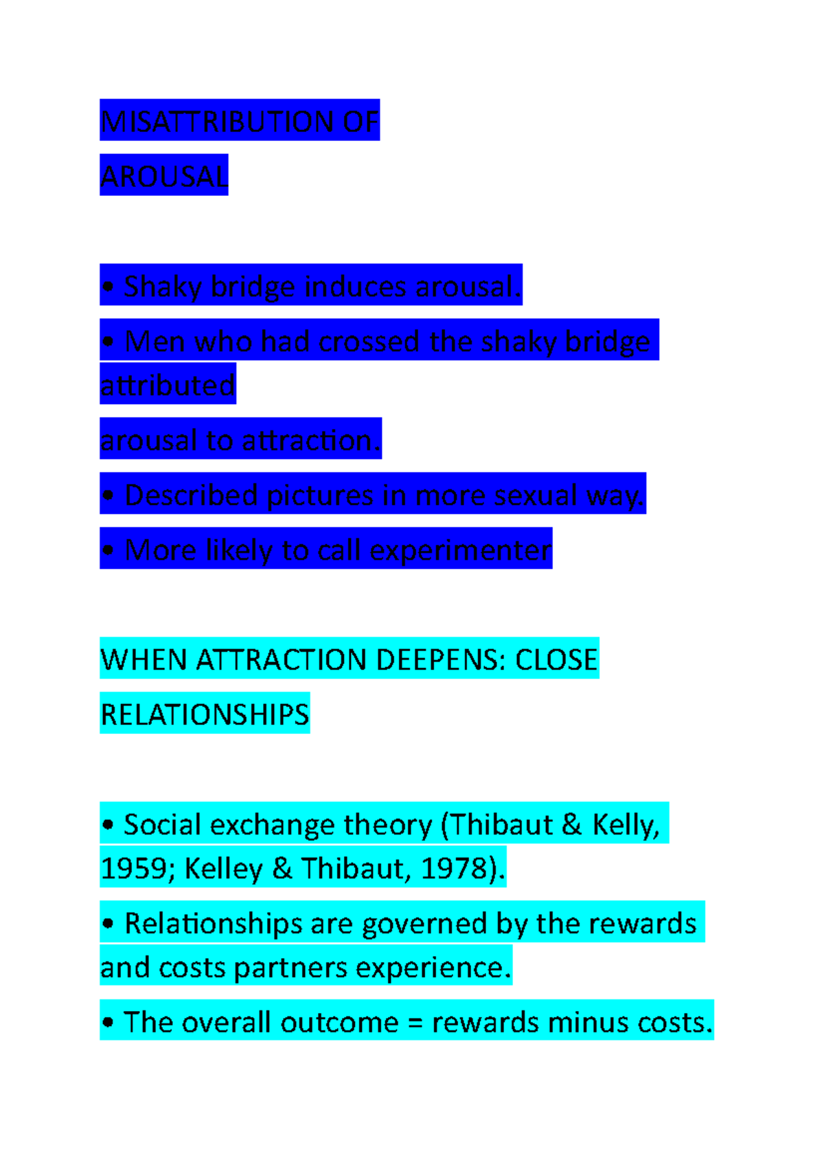Interpersonal dynamics - Love and Relationshipspart 4 - MISATTRIBUTION ...