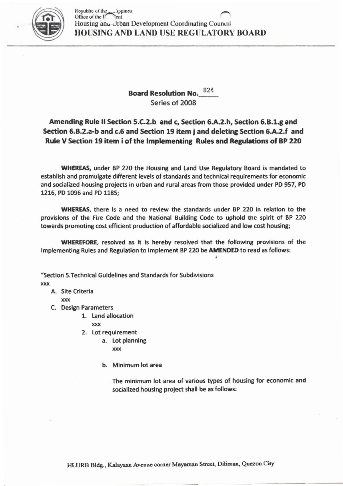 Hlurb 824 - review PDF AND POWERPOINT - Republic o rth e. __:ippincs ...