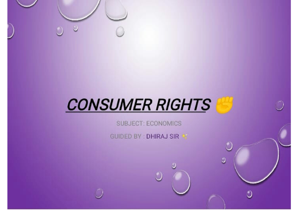 Consumer rights - computer science - Studocu