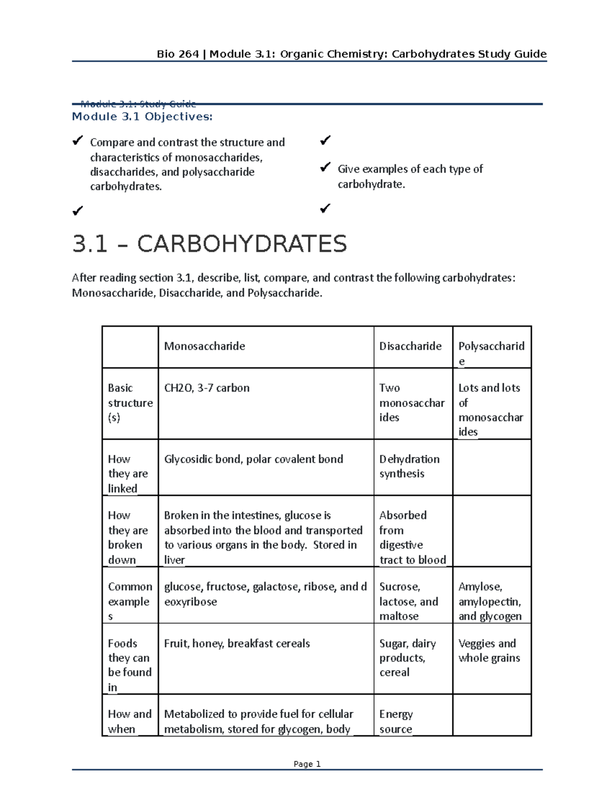 bio264_3.1StudyGuide.docx - Module 3 Objectives: Compare and contrast ...