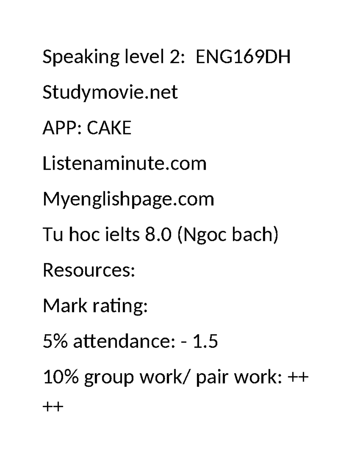 Steps AND TU VUNG MO TA Tranh - Speaking level 2: ENG169DH Studymovie APP: CAKE Listenaminute ...