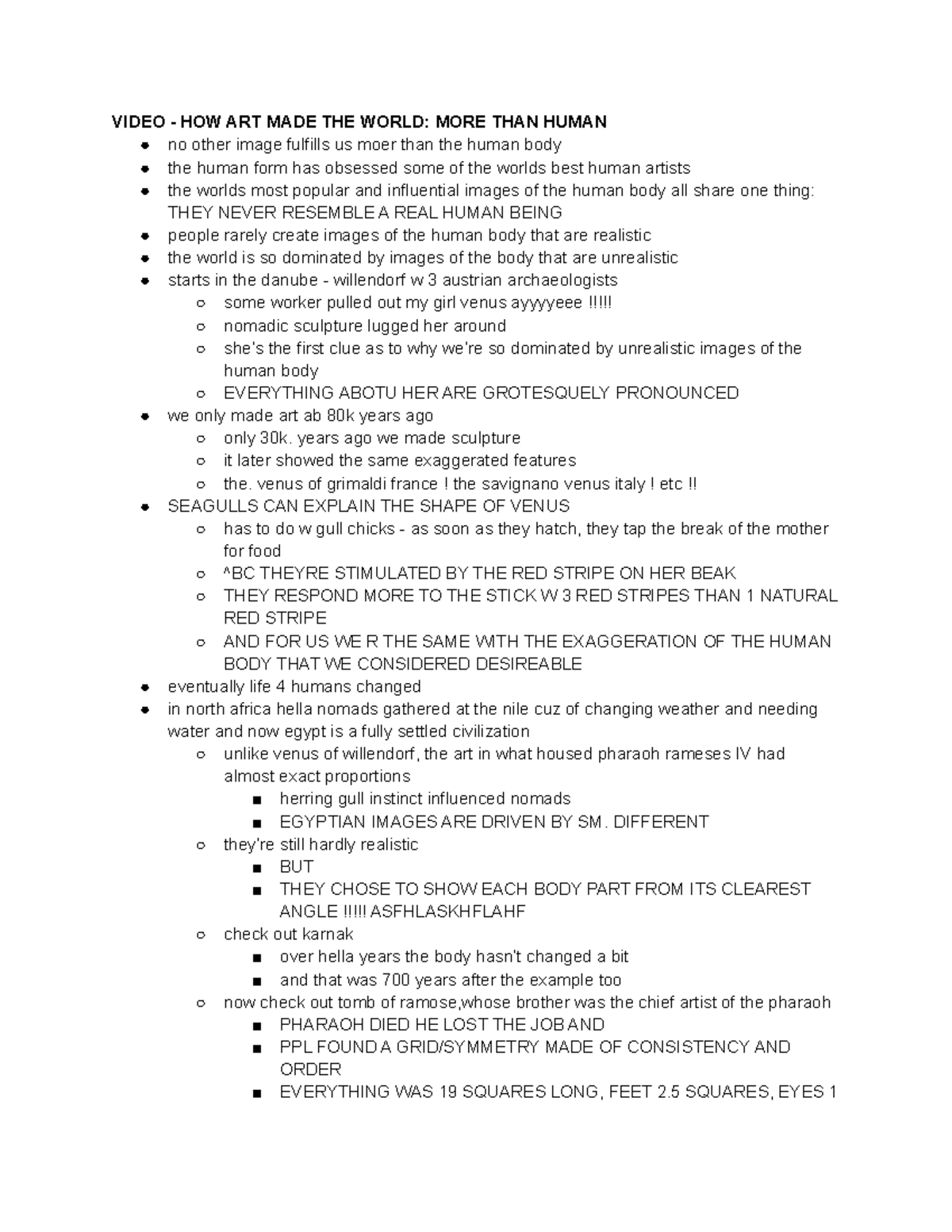 Art & Civilization 201A: Notes 2 - VIDEO - HOW ART MADE THE WORLD: MORE ...