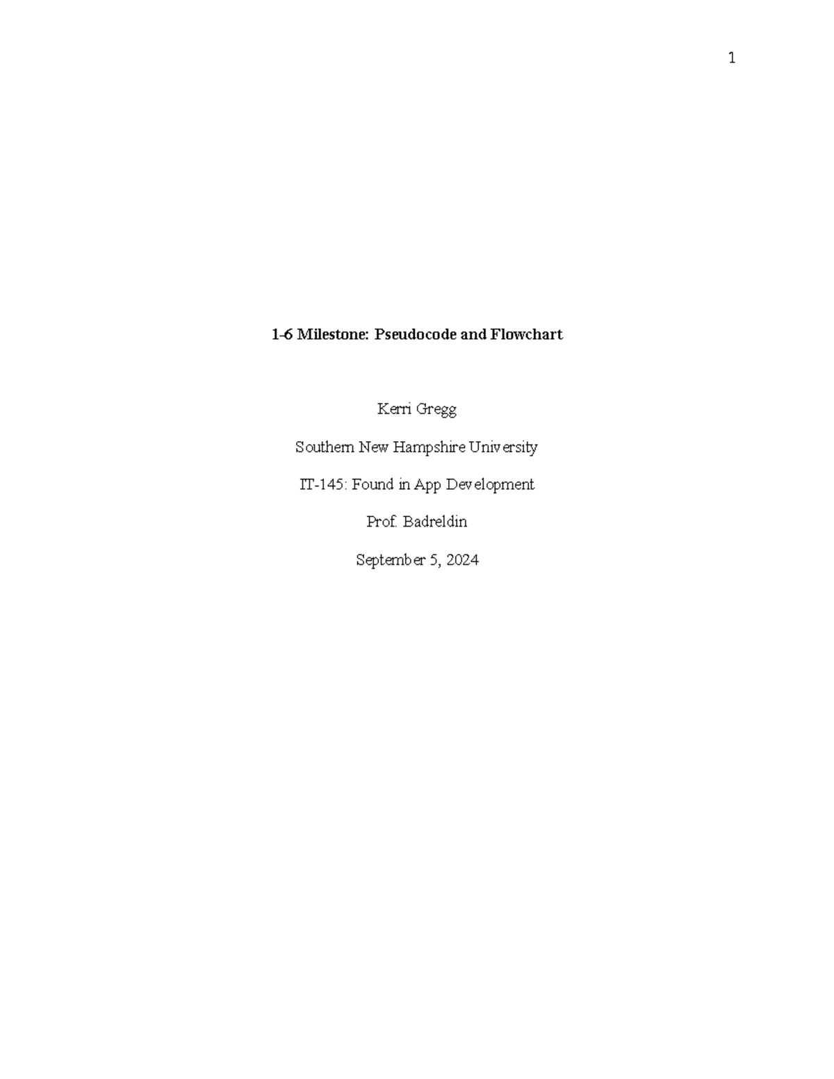1 6 Milestone Pseudocode And Flowchart 1 6 Milestone Pseudocode And