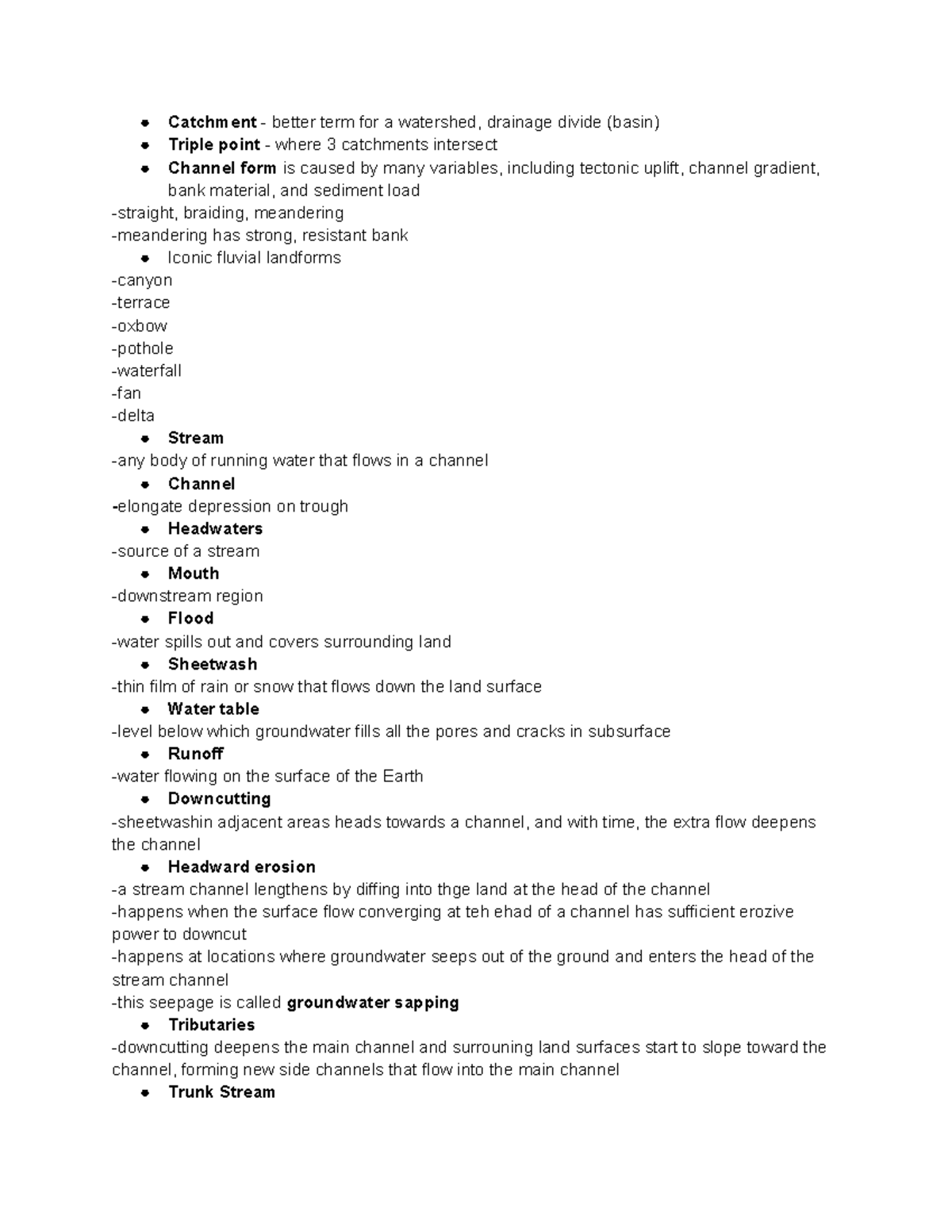 Section 17 - Rivers and Floods - Catchment better term for a watershed ...