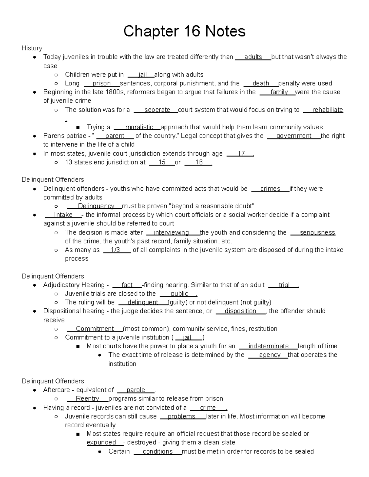 KARA Cope-Oyler - Chapter 16 Notes - Chapter 16 Notes History Today ...