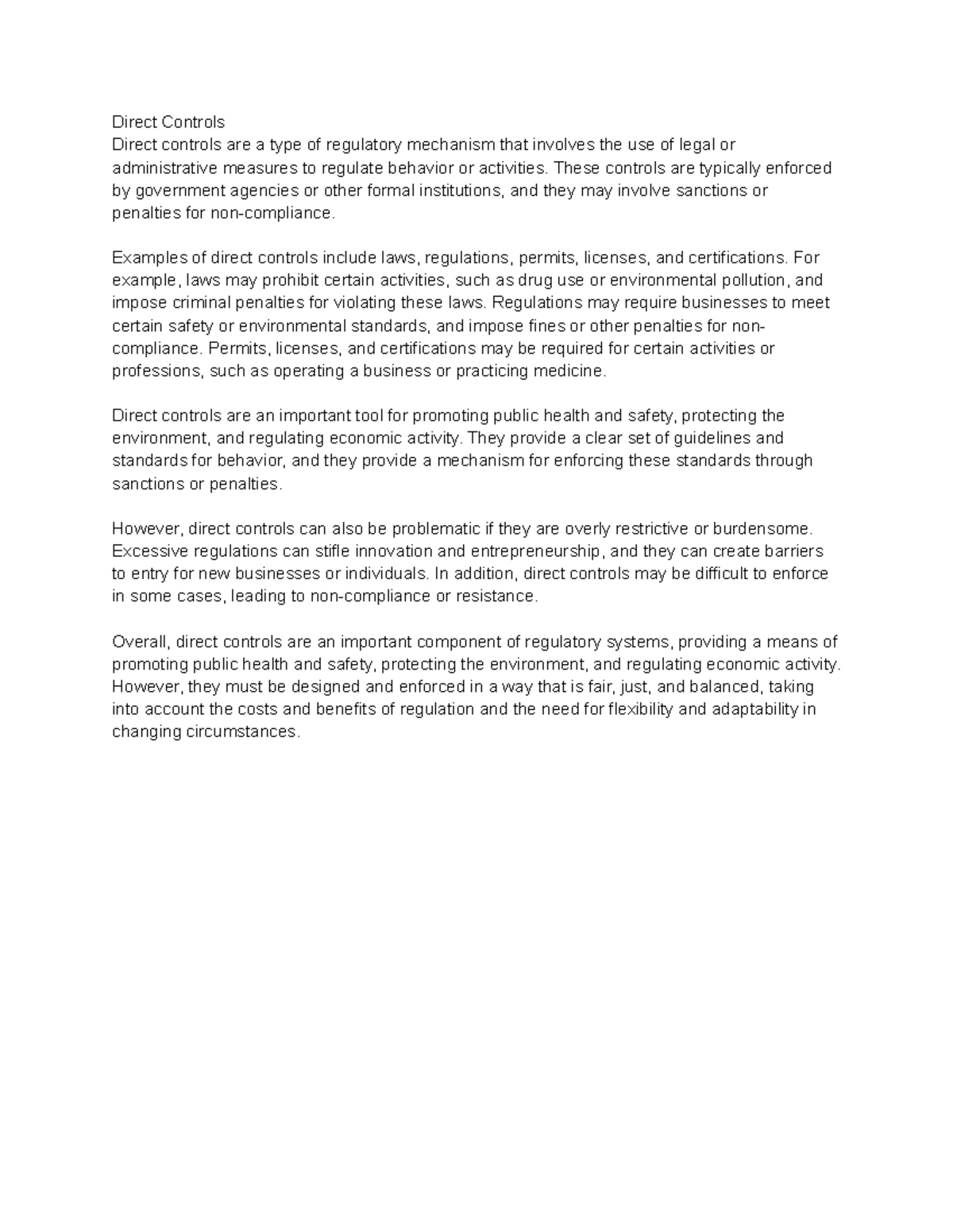 Direct Controls - Direct Controls Direct controls are a type of ...