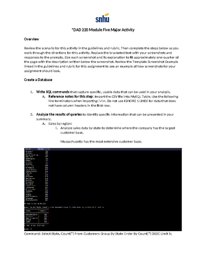 DAD 220 Module Five Activity - DAD 220 Module Five Activity Complete ...