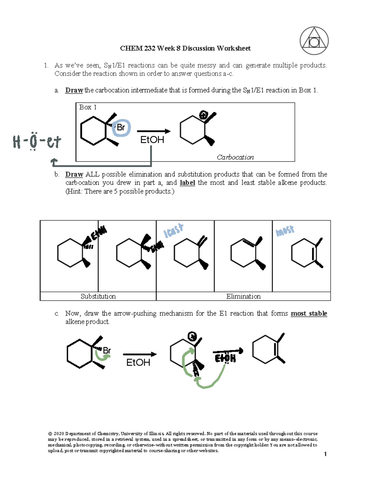 Week 8 Discussion Worksheet - 1 CHEM 232 Week 8 Discussion Worksheet As ...
