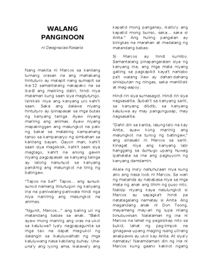 Filipino TQ2 - Naumid ang dila ng bata at pagkatapos ng ilang sandali'y nagwika, "Inay - Studocu