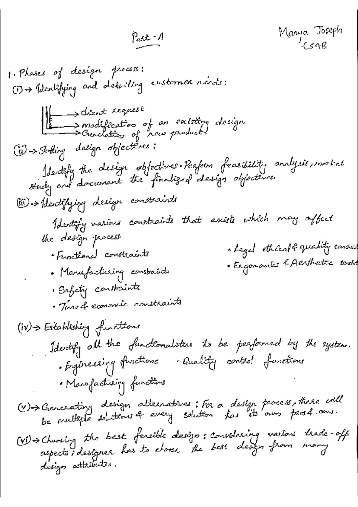 DE importaint topics,all modules in design and Engineering - Part Marya Joseph 1. Phases of ...