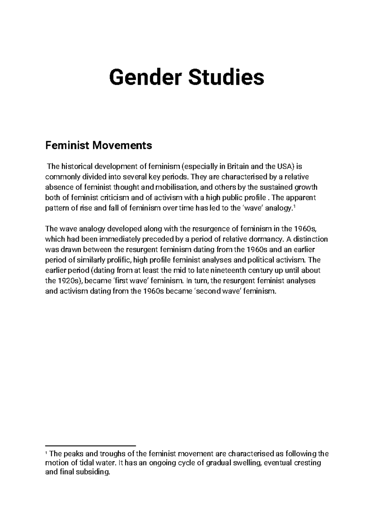 Lec-4-Gender Studies Feminist Movements - Gender Studies Feminist ...
