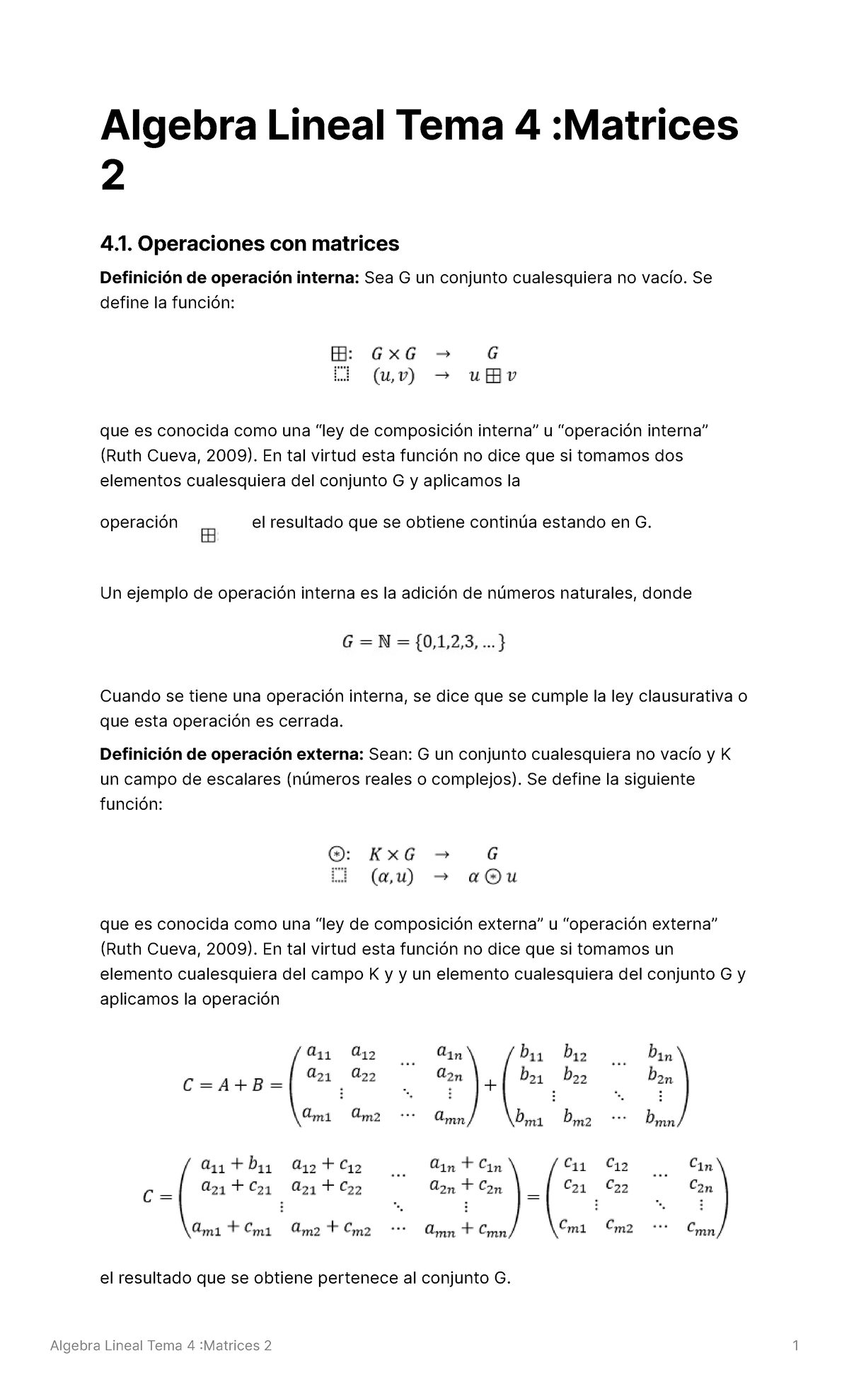 Algebra Lineal contenido 4 Matrices 2 - Algebra Lineal Tema 4 :Matrices ...