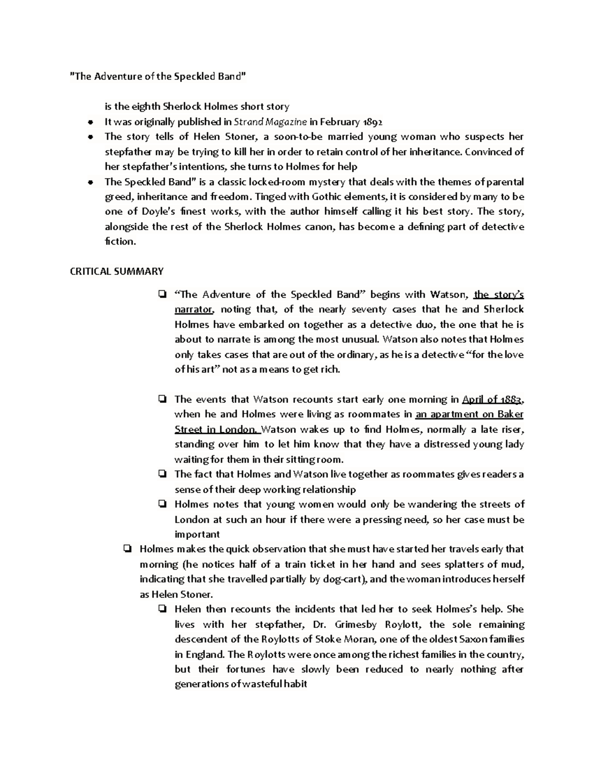 Popular Literature and culture and explanation - "The Adventure of the ...