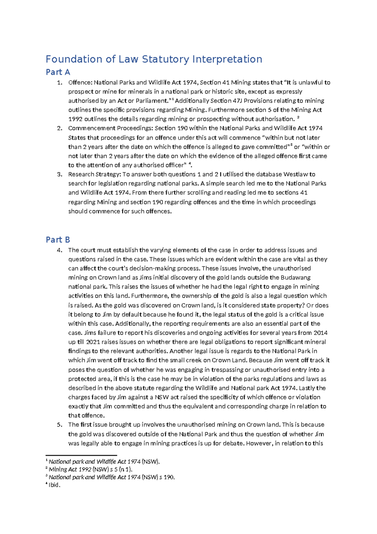 Statutory Interpetation Part A & B - Foundation of Law Statutory ...