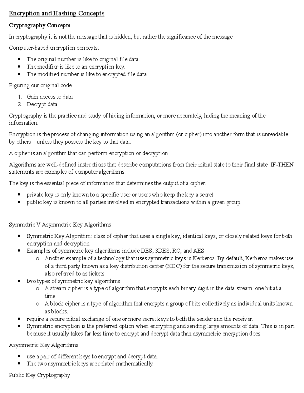 Encryption and Hashing Concepts - Encryption and Hashing Concepts ...