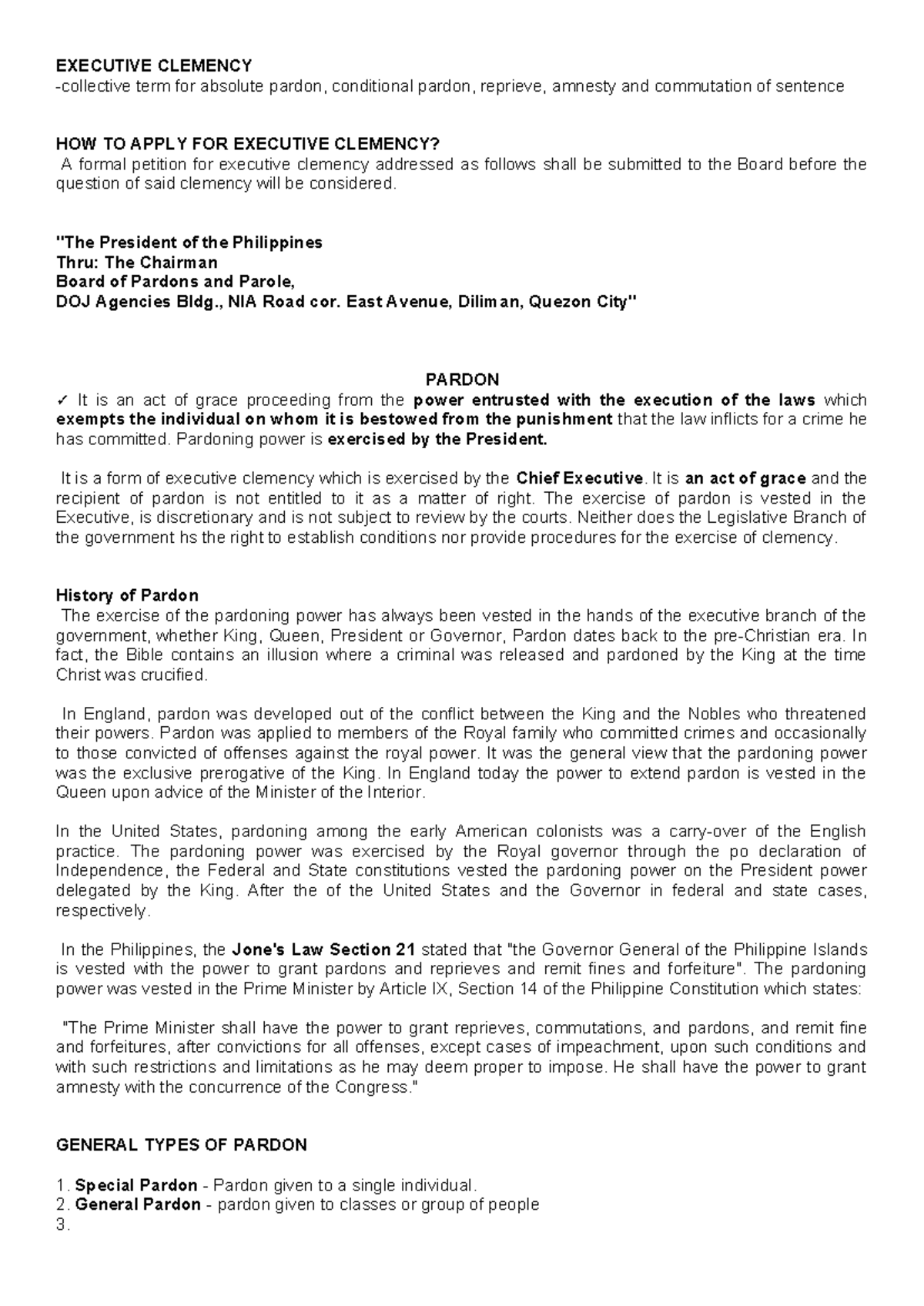 Executive- Clemency - Correctional Administration - EXECUTIVE CLEMENCY ...