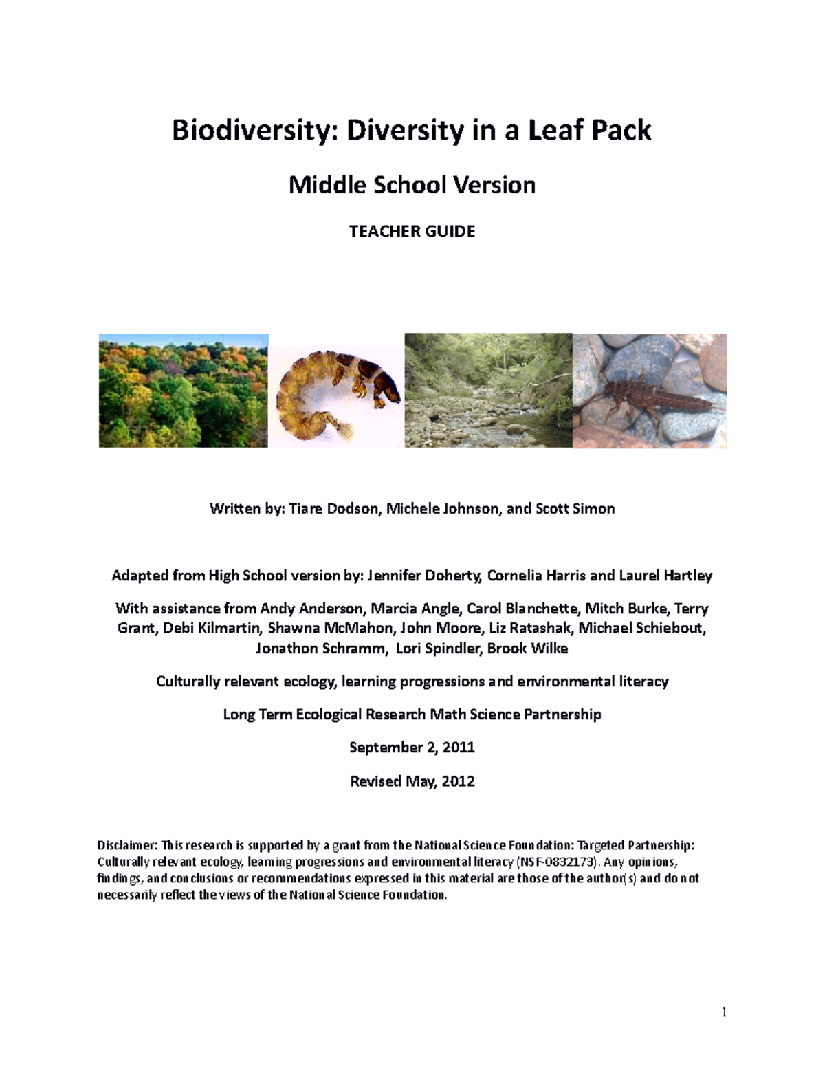 Biodiv 2012 MS Teacher guide BES new - Biodiversity: Diversity in a ...