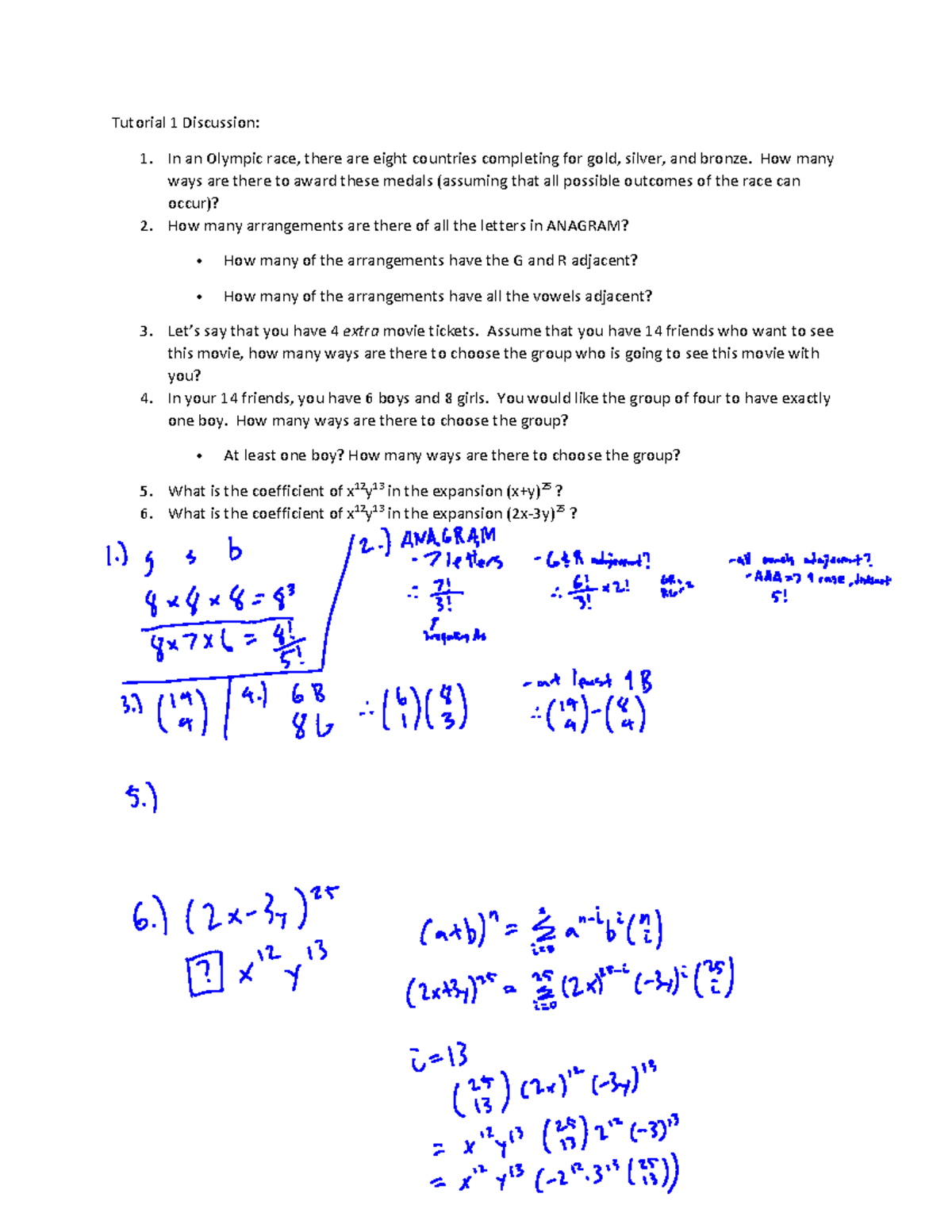 Tutorial 1 Discussion - Discrete Mathematics I - Warning: TT: undefined function: 32 Tutorial 1 ...