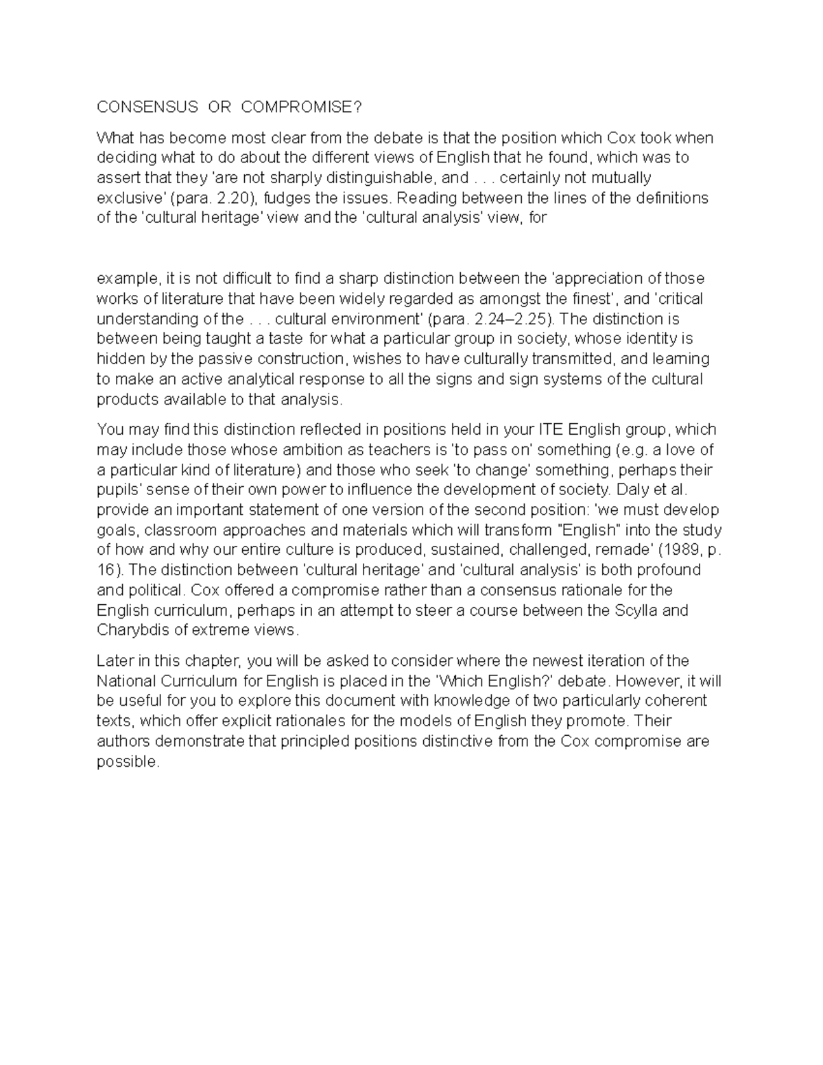 Consensus OR Compromise - CONSENSUS OR COMPROMISE? What has become most ...