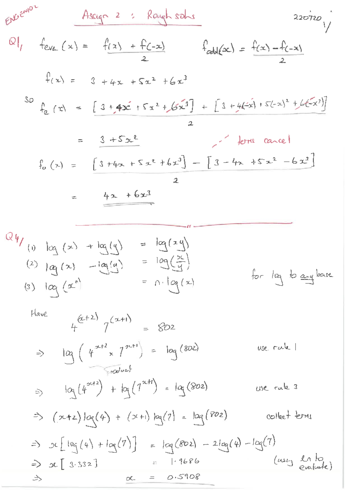Engen102- 20B Assignment 2 solutions - Engineering Mathematics 1B - Studocu