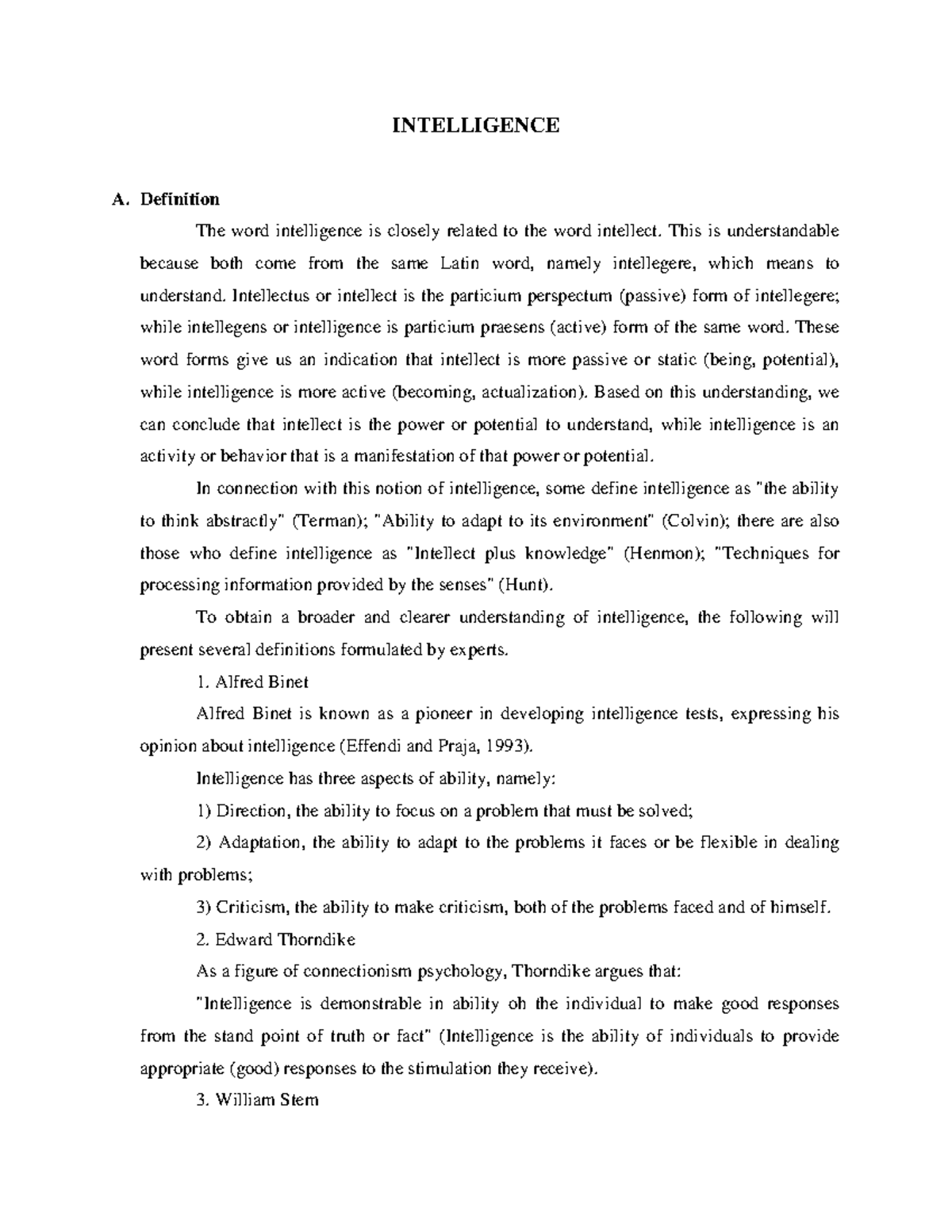 53. Intellegence Theory - Cognitive Psychology - INTELLIGENCE A ...