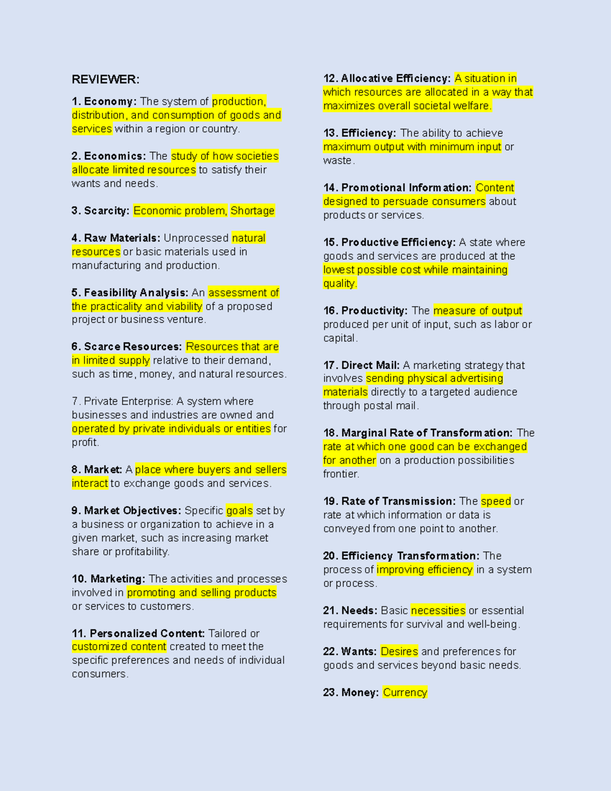 Reviewer - REVIEWER: Economy: The system of production, distribution ...