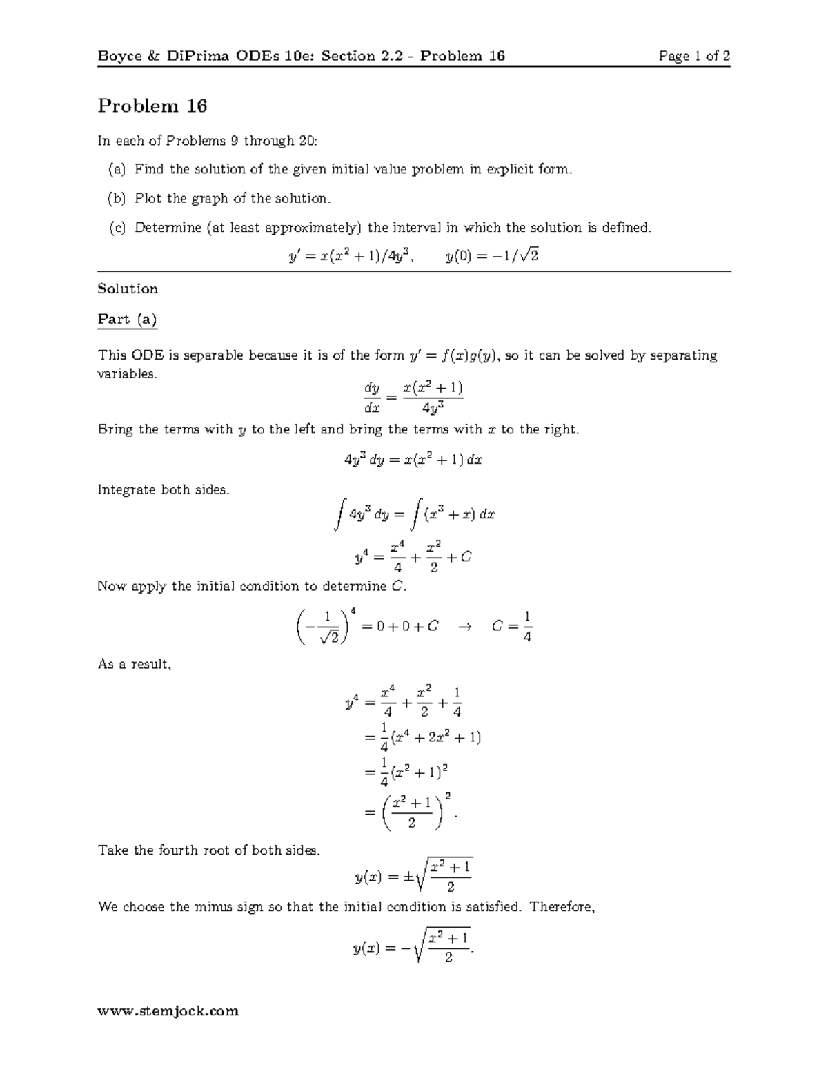 Boyce ODEch 2s2p16 - This is the solution for exercises of the book ...
