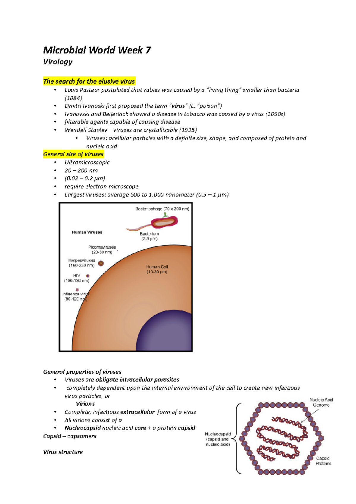 Week 7 Virology - lectures from week 7 - Microbial World Week 7 ...