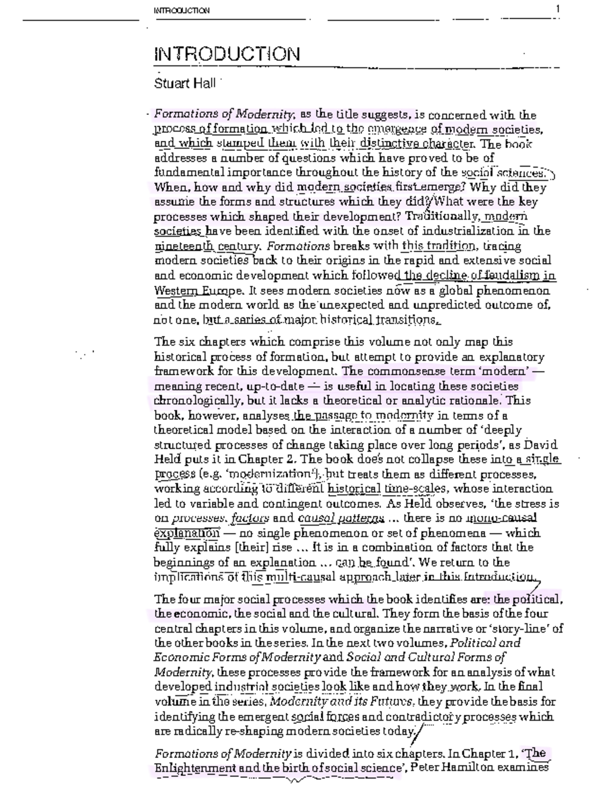 S HALL Formations of Modernity An Introduction - INTRODUCTION ...