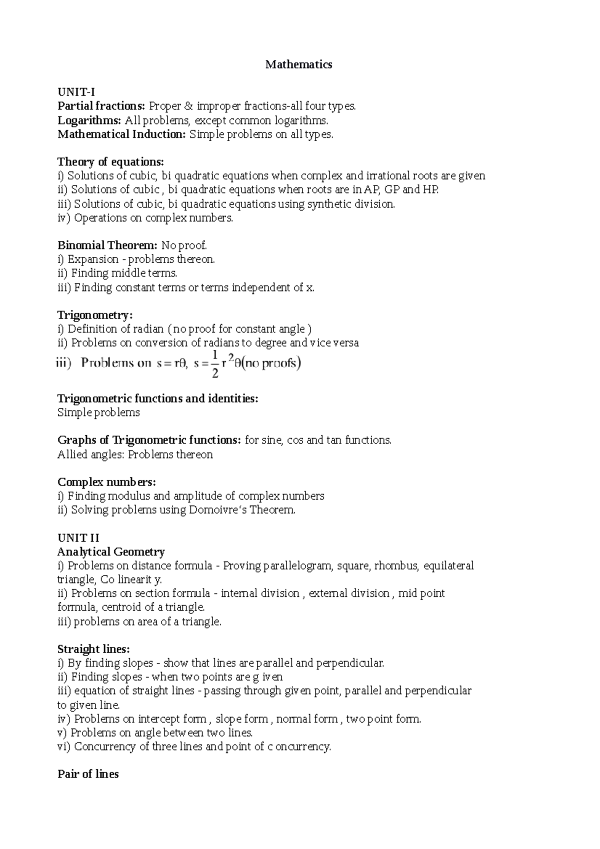Syllabus - Mathematics study material from the University of Mysore ...
