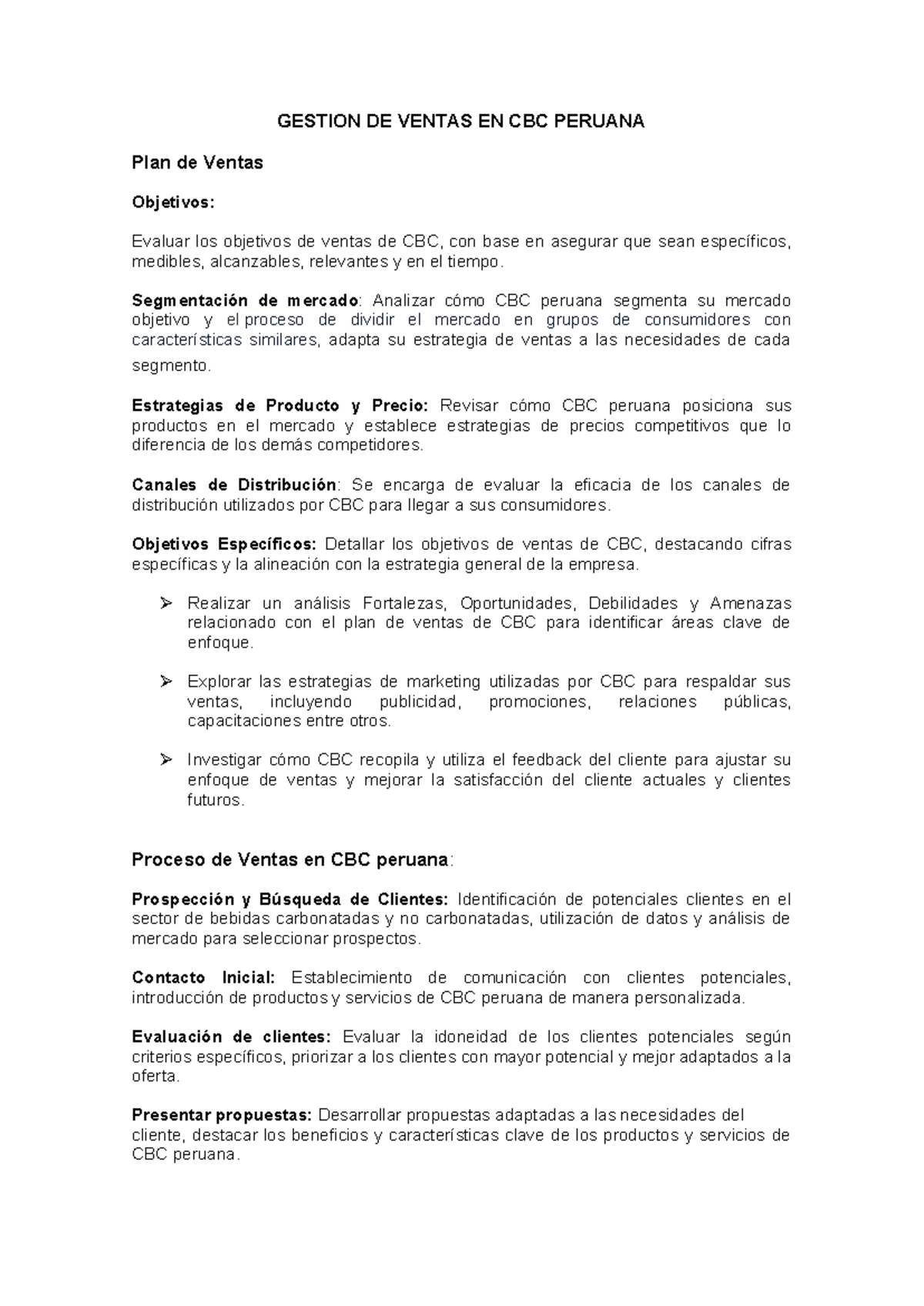 Gestión de ventas en una organización - GESTION DE VENTAS EN CBC ...