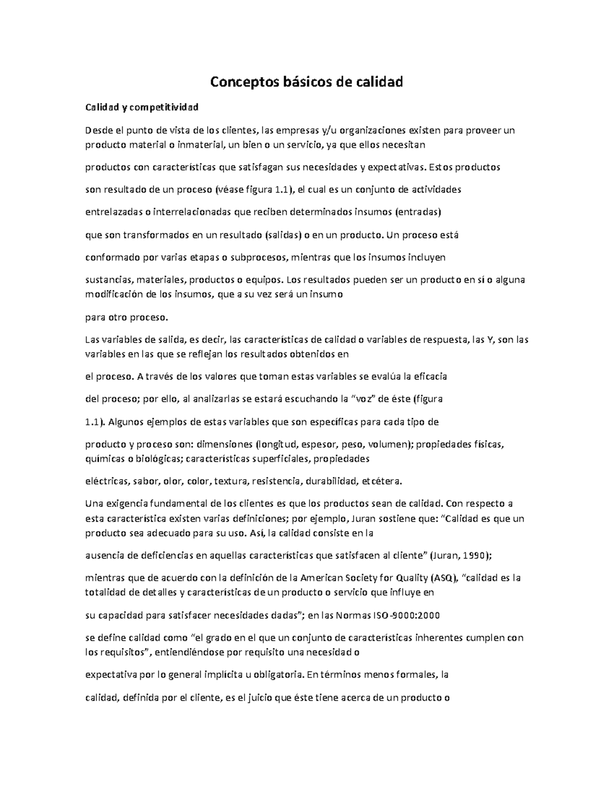Conceptos básicos de calidad - Conceptos básicos de calidad Calidad y ...