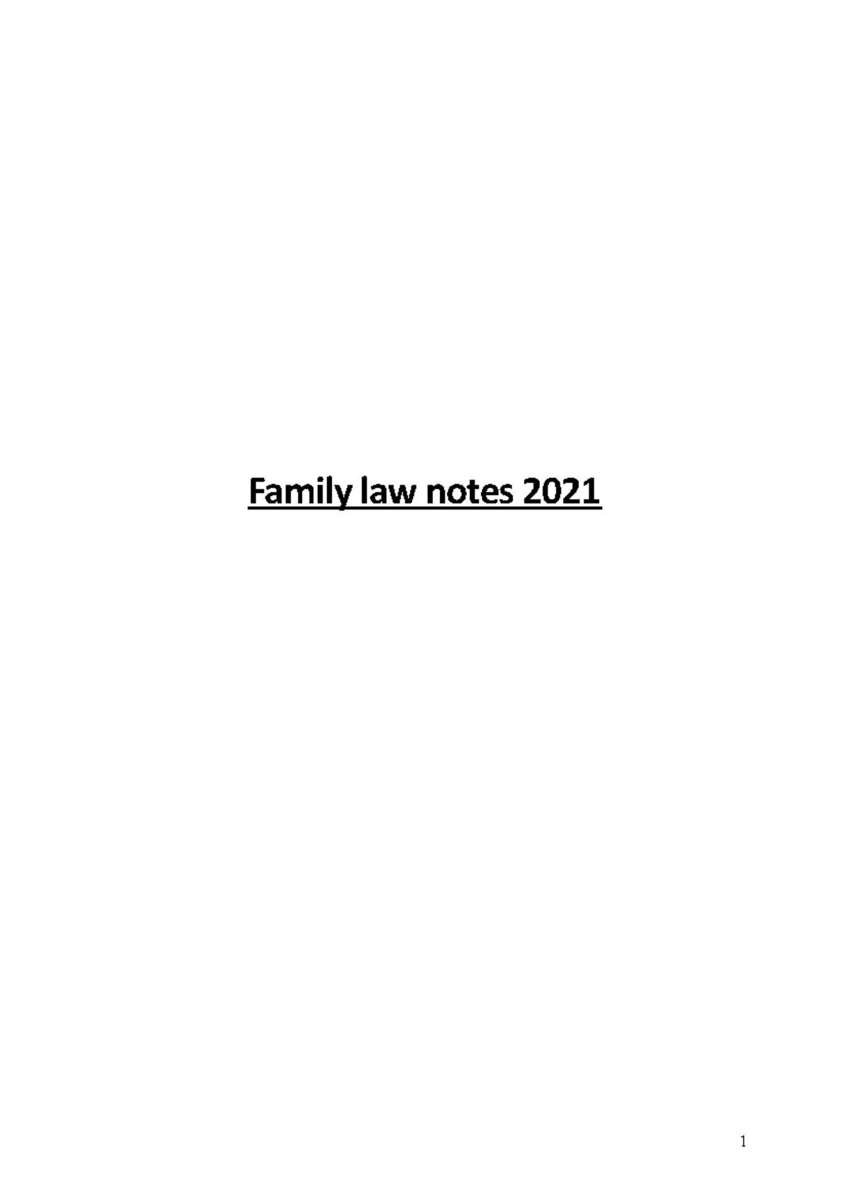 Family law notes 2021 - Family law notes Children and parenting orders ...