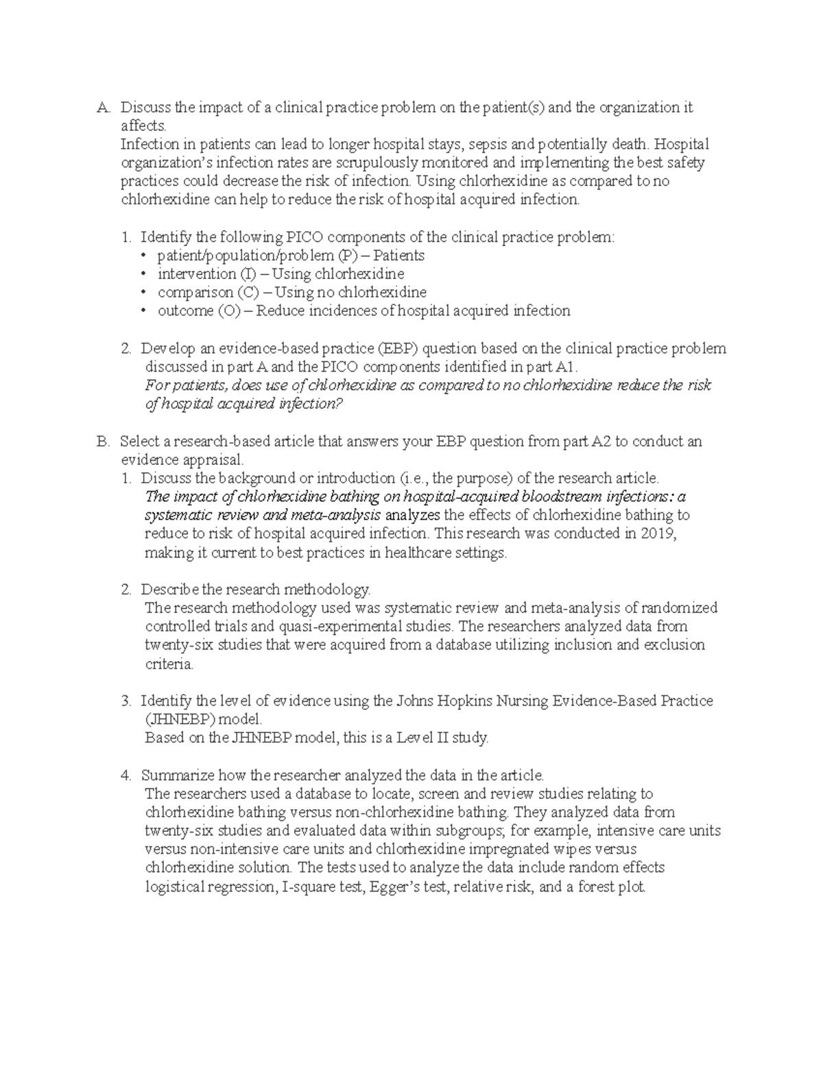 C361 - passed with no revisions - A. Discuss the impact of a clinical ... C361 - passed with no revisions - A. Discuss the impact of a clinical ...