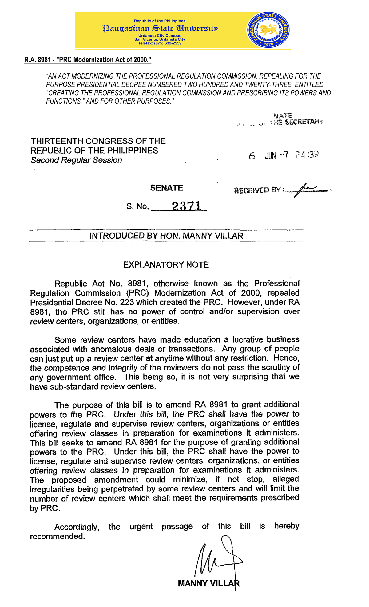 PP1 Lecture Notes Midterm PART 3 - R. 8981 - "PRC Modernization Act of ...