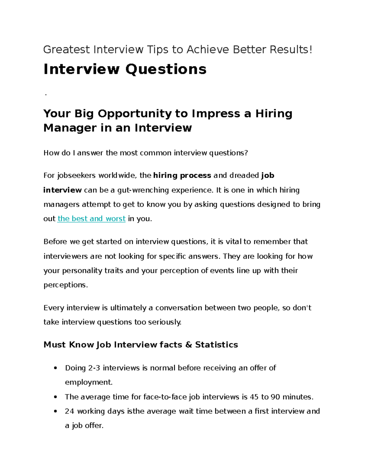 New Microsoft Word Document - Greatest Interview Tips to Achieve Better ...