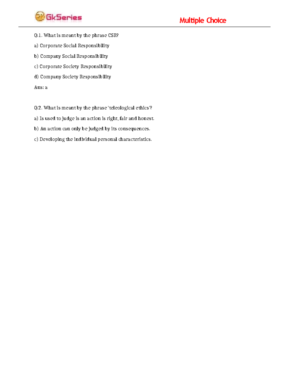 Becsr mcq bcom csr corporate social responsibility - Q. What is meant ...