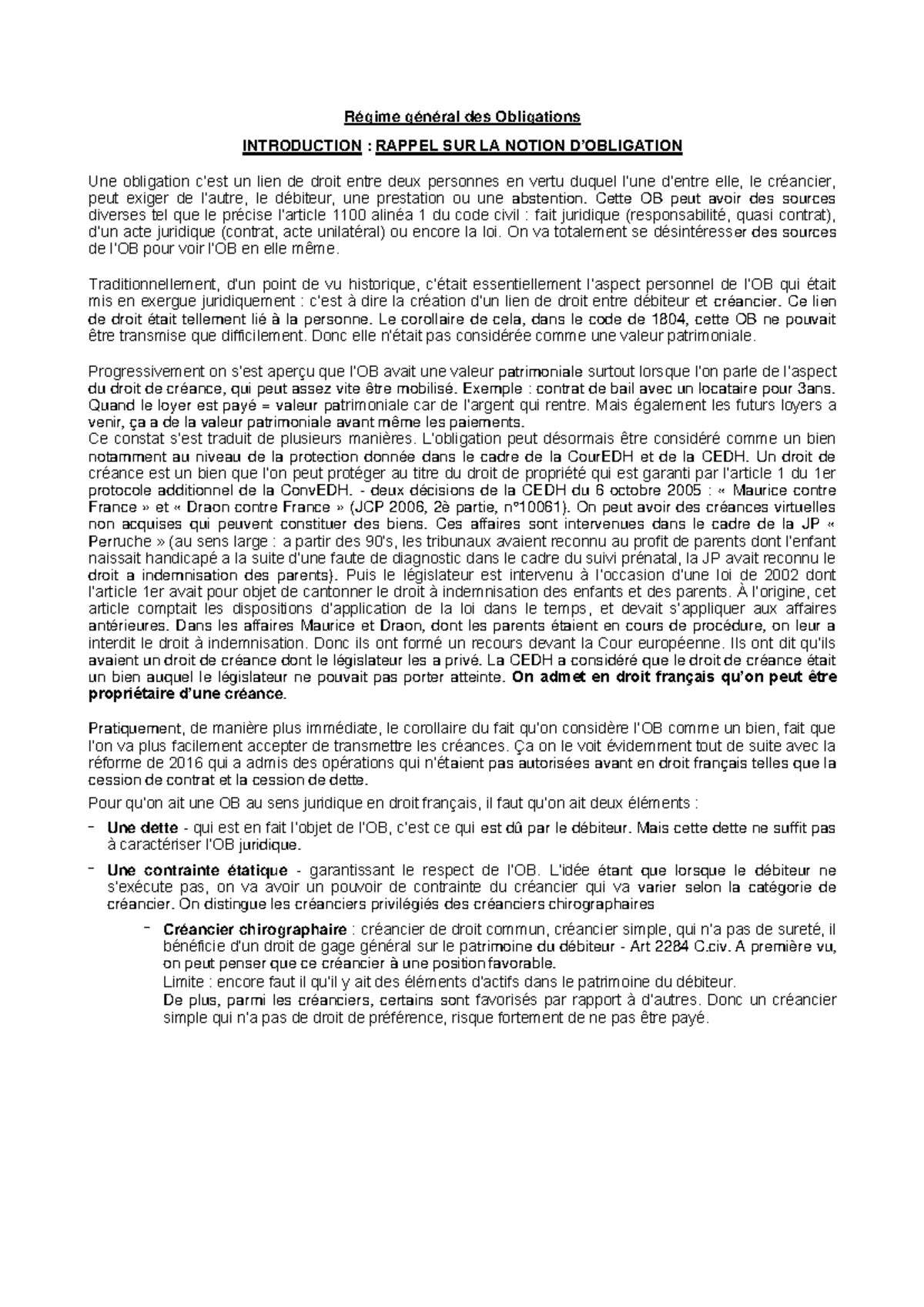 Régime général des Obligations - Warning: TT: undefined function: 32 Régime général des ...