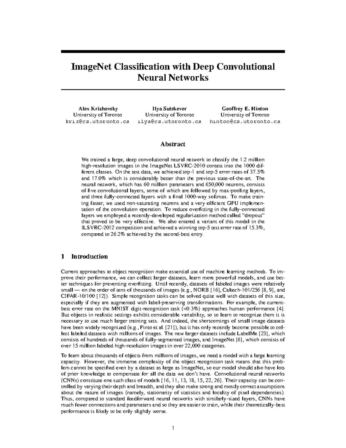 Practical - Imagenet classification with deep convolutional neural ...