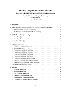 Tutorial work - 1 and 2 - ECE 4750 Computer Architecture, Fall 2016 Tutorial 1: Linux ...