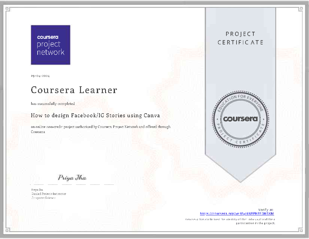 Coursera 4N8PHFE5M6KMkfj - PROJECT coursera project CERTIFIC ATE ...