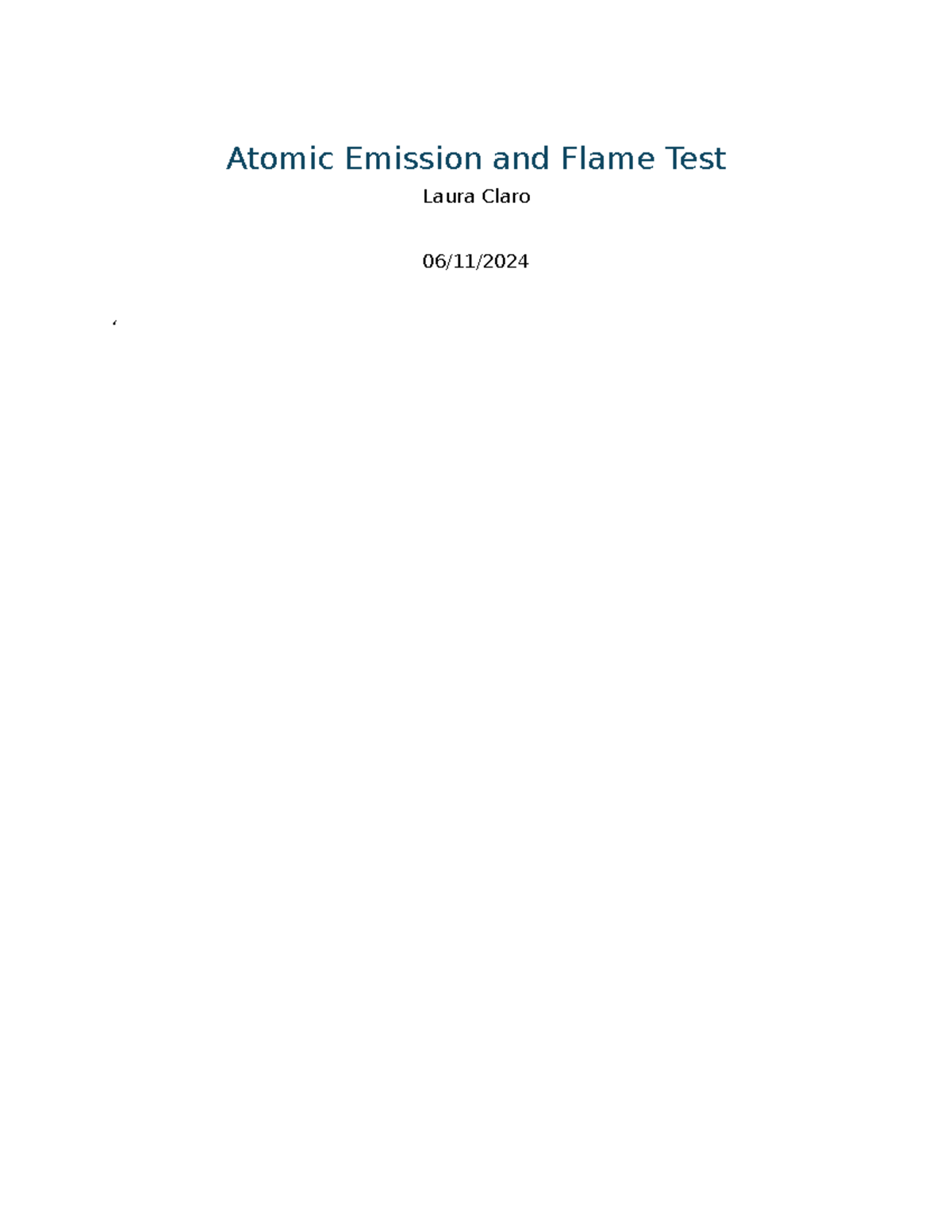 Lab #3 - lab answers carolina - Atomic Emission and Flame Test Laura ...