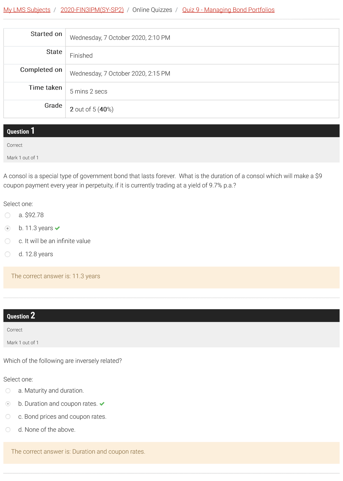Quiz 9 - Managing Bond Portfolios - My LMS Subjects / 2020-FIN3IPM(SY ...