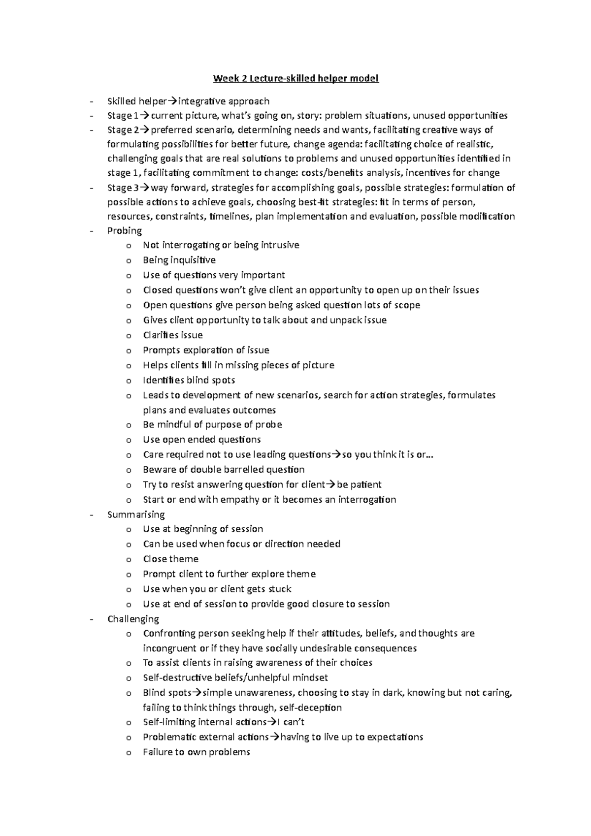 Lecture-skilled helper model - Week 2 Lecture-skilled helper model ...